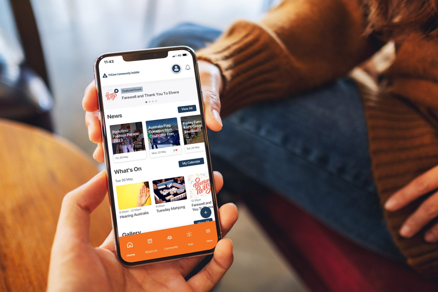 Residents connect inside the Community Bubble app - TriCare